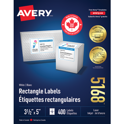 Matte White 3.5" x 5" Shipping Labels with TrueBlock Technology | Avery ...
