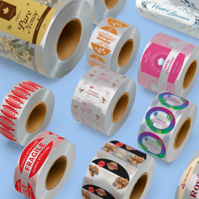 Clear Film BOPP, Matte Laminate, 1" x 2", Oval Labels