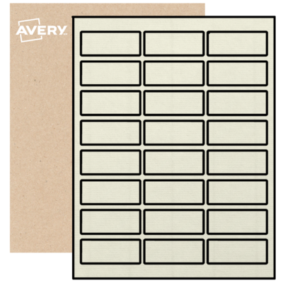 Printable Rectangle Labels, Estate #9 Paper, 1" x 2-1/2" | Avery